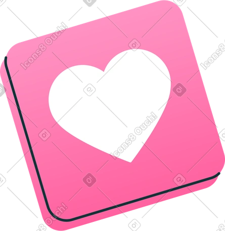 Icono de corazón rosa cuadrado PNG, SVG