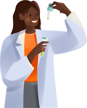 Young scientist doing experiments in the laboratory PNG, SVG