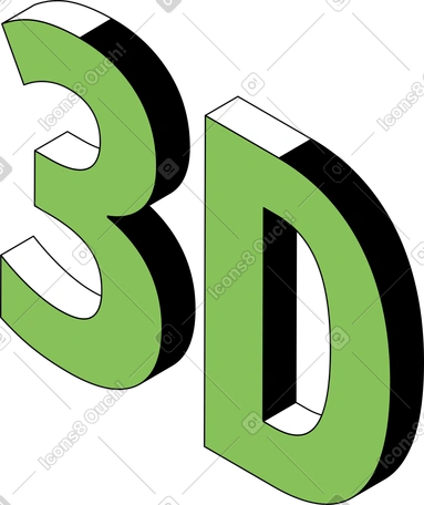 Lettering 3d text illustration in PNG, SVG