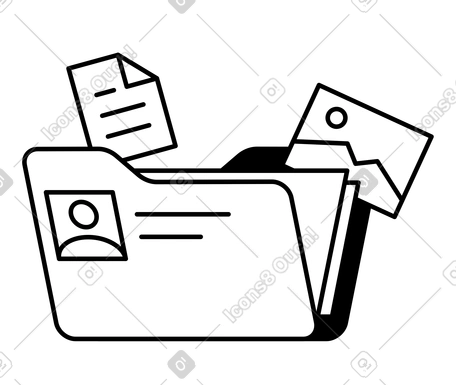 Folder with personal profile document and photo for portfolio ...