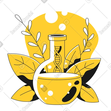 Flask with liquid for biotech research animated illustration in GIF ...
