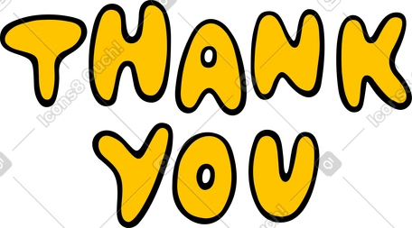 Lettering thank you text PNG, SVG