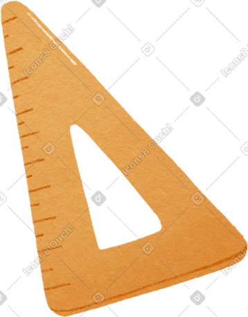 Yellow triangular ruler PNG, SVG