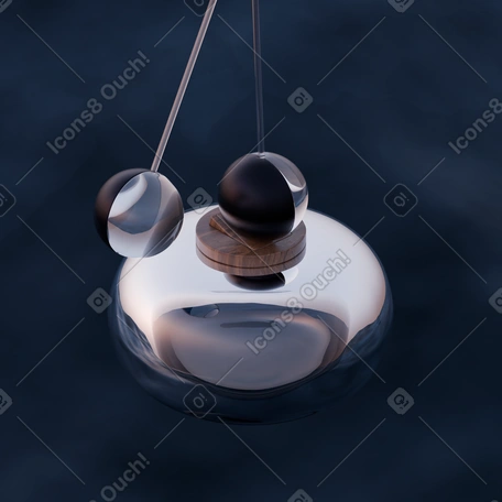 3D Pendulum with metallic spheres above water, Balance and equilibrium ...