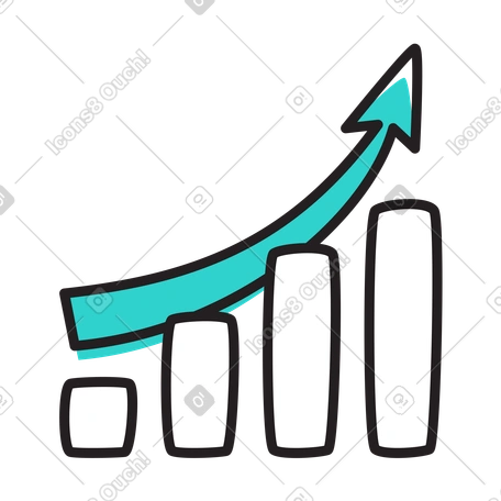 Bar chart showing profit growth PNG, SVG