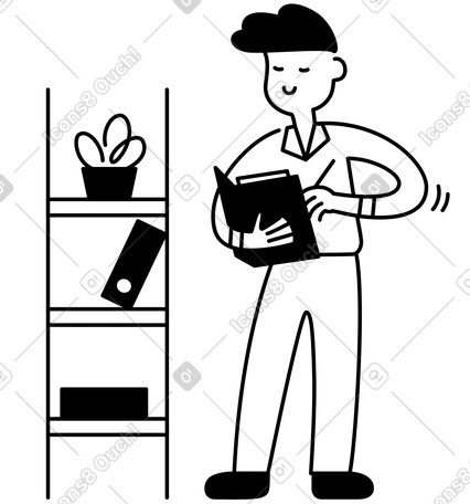 Employee checking documents on clipboard near vertical filing cabinet ...