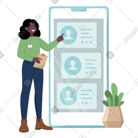 Recruiter looking for a new employee PNG, SVG