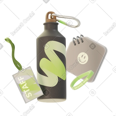 3D Brand merch for events animated illustration in GIF, Lottie (JSON), AE
