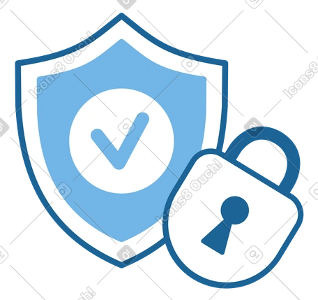 Shield and lock icon for security PNG, SVG