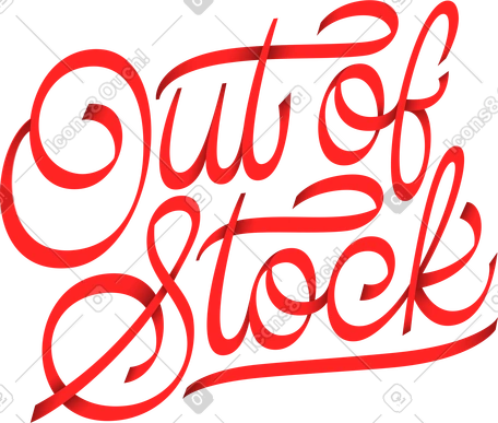 Lettrage en rupture de stock avec texte dégradé d'ombres PNG, SVG