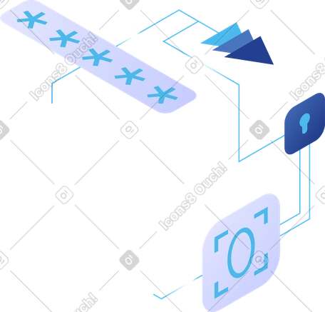 Secuit scheme with password and face id PNG, SVG