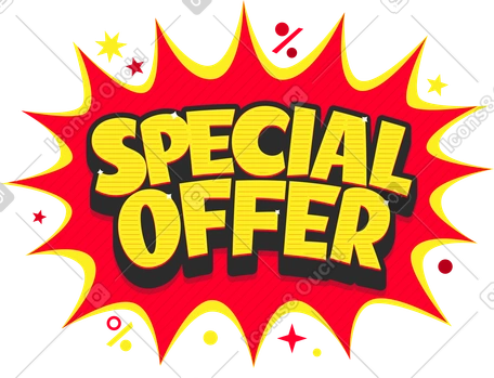 Texto de estilo de cómics de oferta especial de letras PNG, SVG