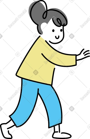 Young woman pushing PNG, SVG