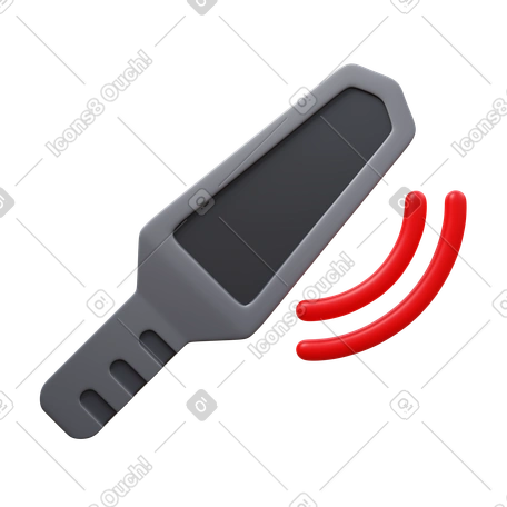 3D hand-held metal detector PNG, SVG