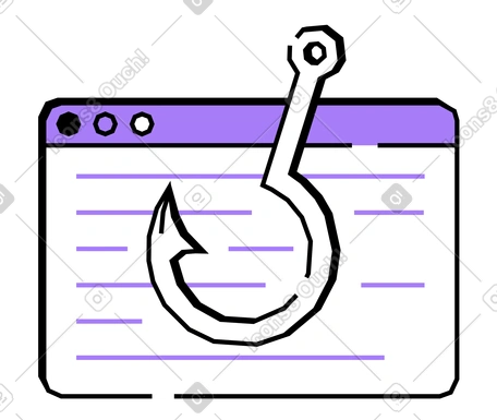 Malicious website with a phishing hook PNG, SVG