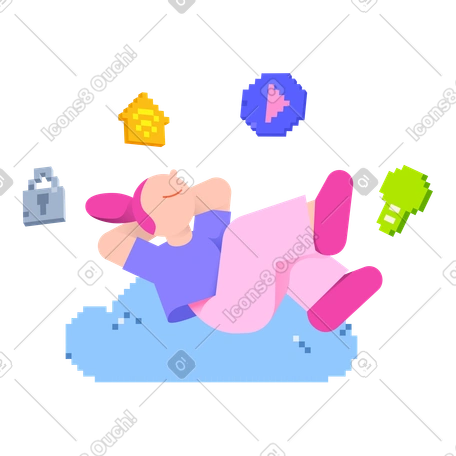 Woman controls a smart home system animated illustration in GIF, Lottie ...