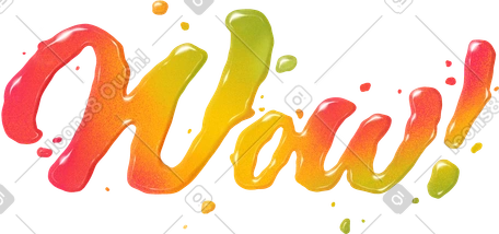 Letras uau texto líquido PNG, SVG