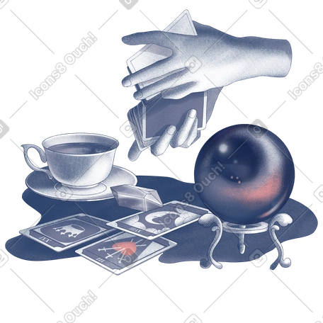 Divination by tarot card PNG, SVG