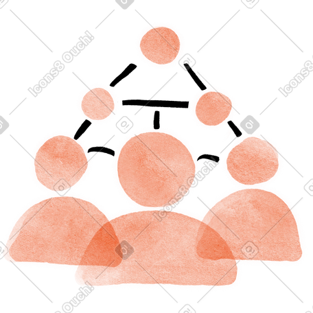 Ilustración Team collaboration network as connected group sharing ideas ...