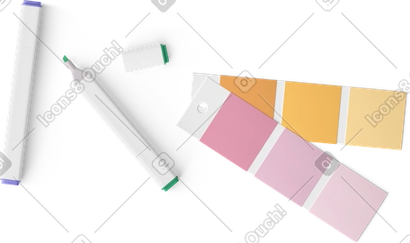 3D two markers and two color palettes PNG, SVG