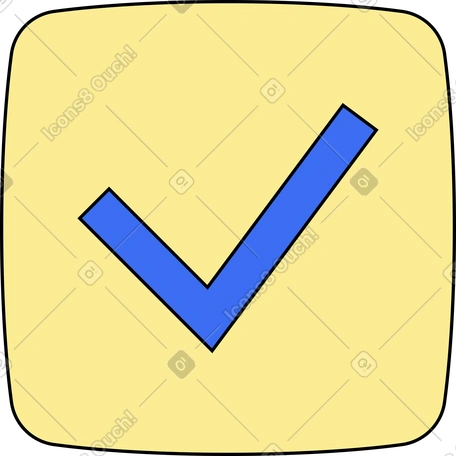 Icône carrée avec une coche PNG, SVG