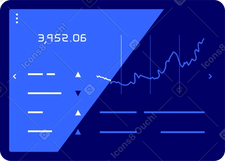 Ipad with financial website screen PNG, SVG