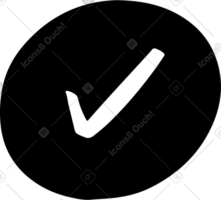 Round icon with a check mark PNG, SVG