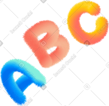 Lettering abc in multicolored style text PNG, SVG
