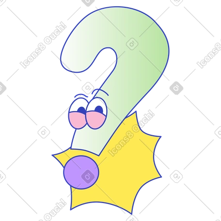 Question mark with surprised expression, customer support and ...