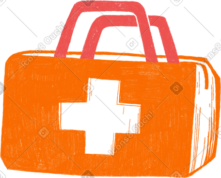 Orange medical bag PNG, SVG
