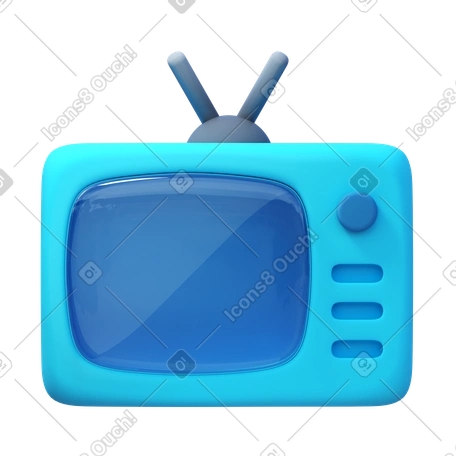 3D retro tv PNG, SVG