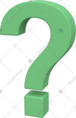 3D green question mark, information request indicator, customer inquiry ...