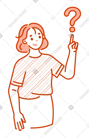 Person with raised hand and question mark, seeking information and ...