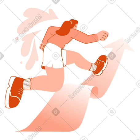 Woman moving forward to success PNG, SVG