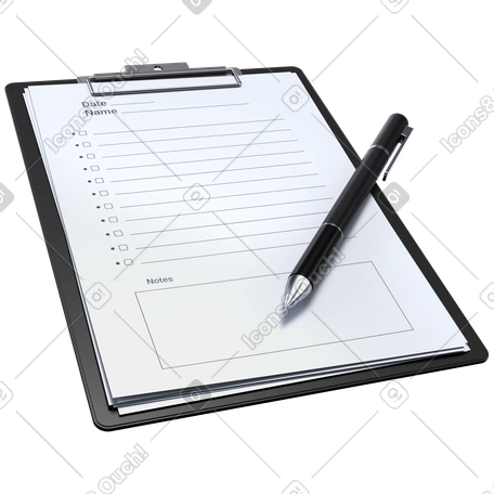 3D To do list clipboard illustration in Education Pro style download in ...