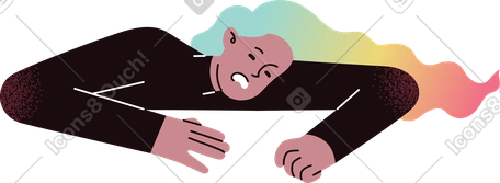 Tired woman lying PNG, SVG