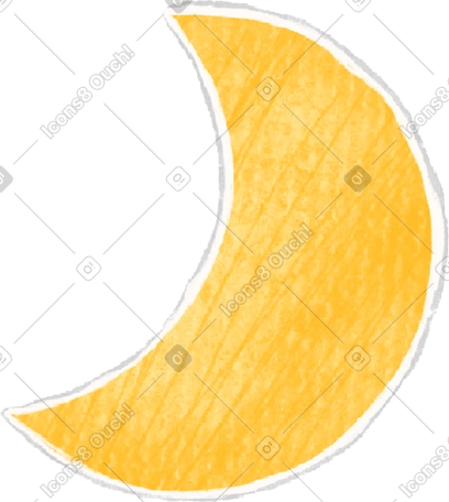 Waning moon PNG, SVG