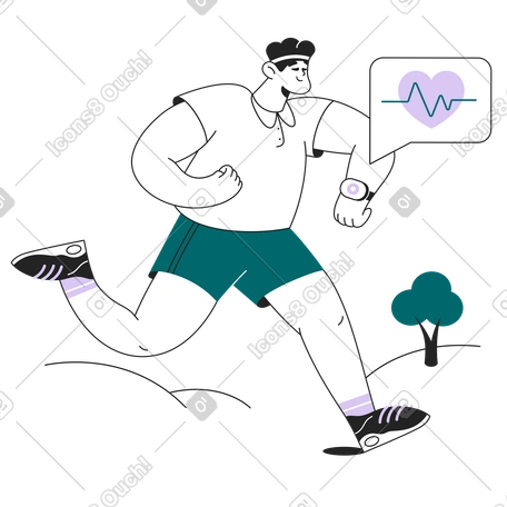 Sportsman running with fitness tracker, Activity and health tracking插图 ...