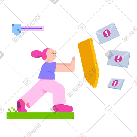 Young woman protects inbox from spam animated illustration in GIF ...