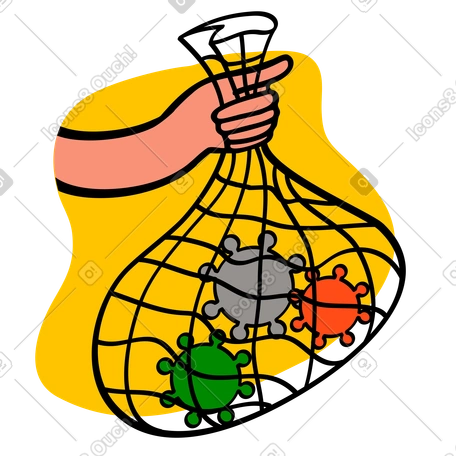 Antivirus security and catching in net trap PNG, SVG
