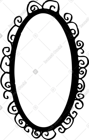 Big oval frame with decorations PNG, SVG