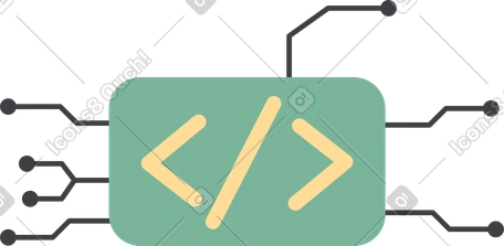 Icon of the programming brackets on the green rectangle PNG, SVG