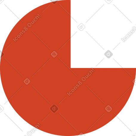 Red pie chart PNG, SVG